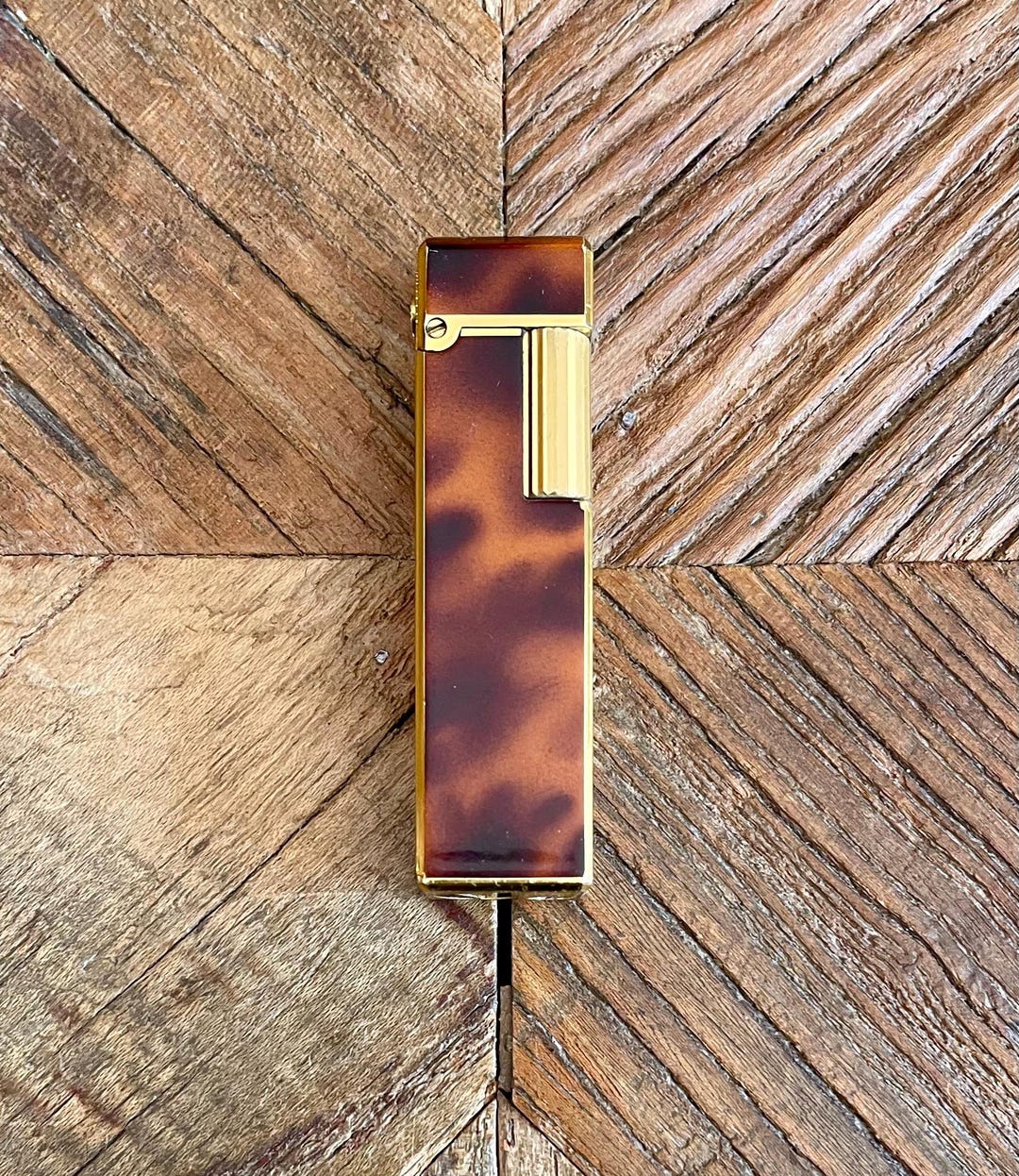 Colibri Lighter, Brown-marbled Laquer, Gold Plated - Vintage - Etsy