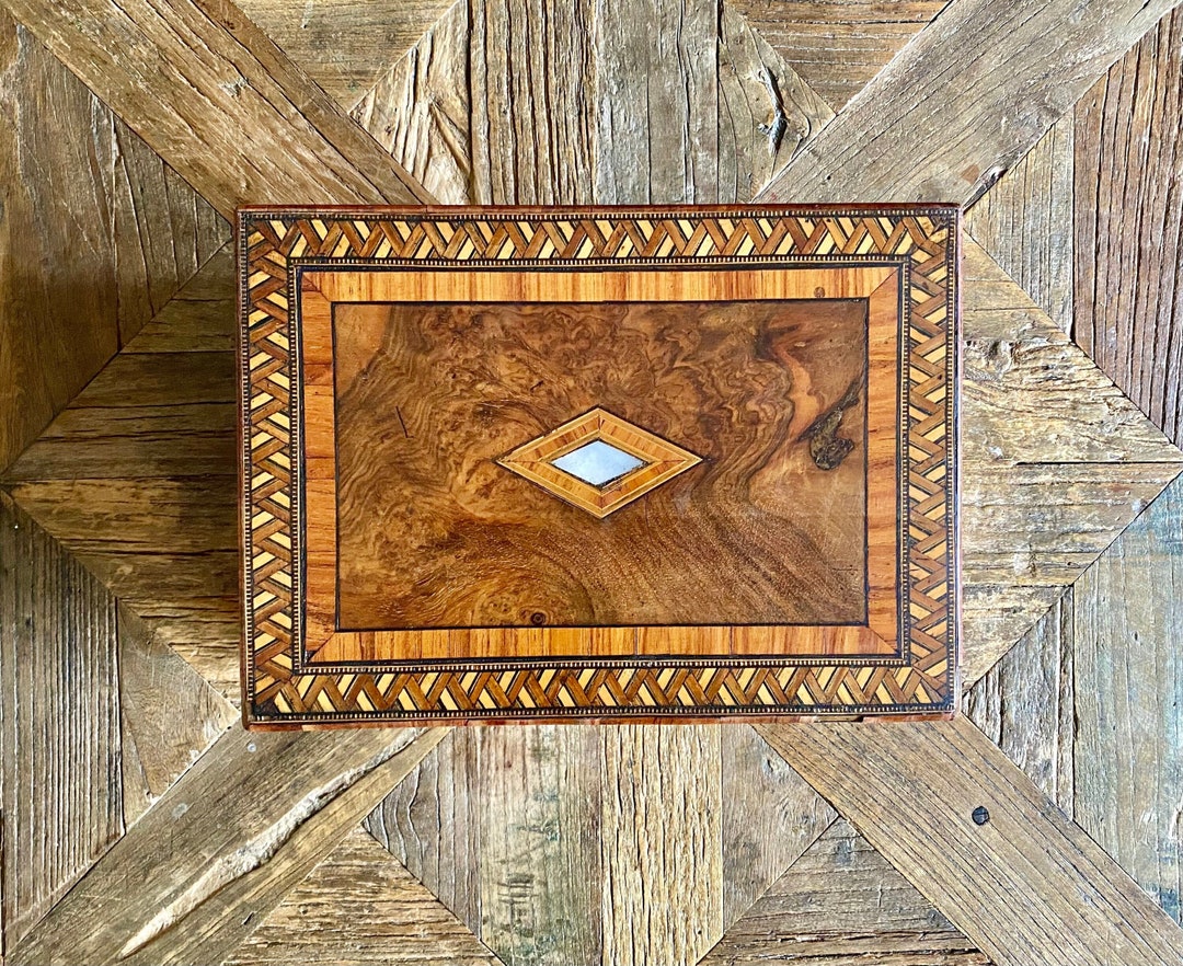 Victorian Parquetry Inlaid Jewelry Box - Antique - Etsy