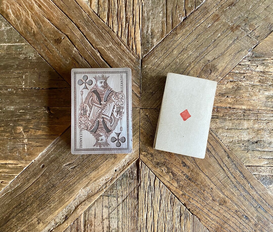 Antique Card Box, Silver-plated, Complete Game - Etsy