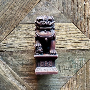 Pair of Chinese Fô - Foo Dogs Made of Brown Glazed Ceramic - Etsy