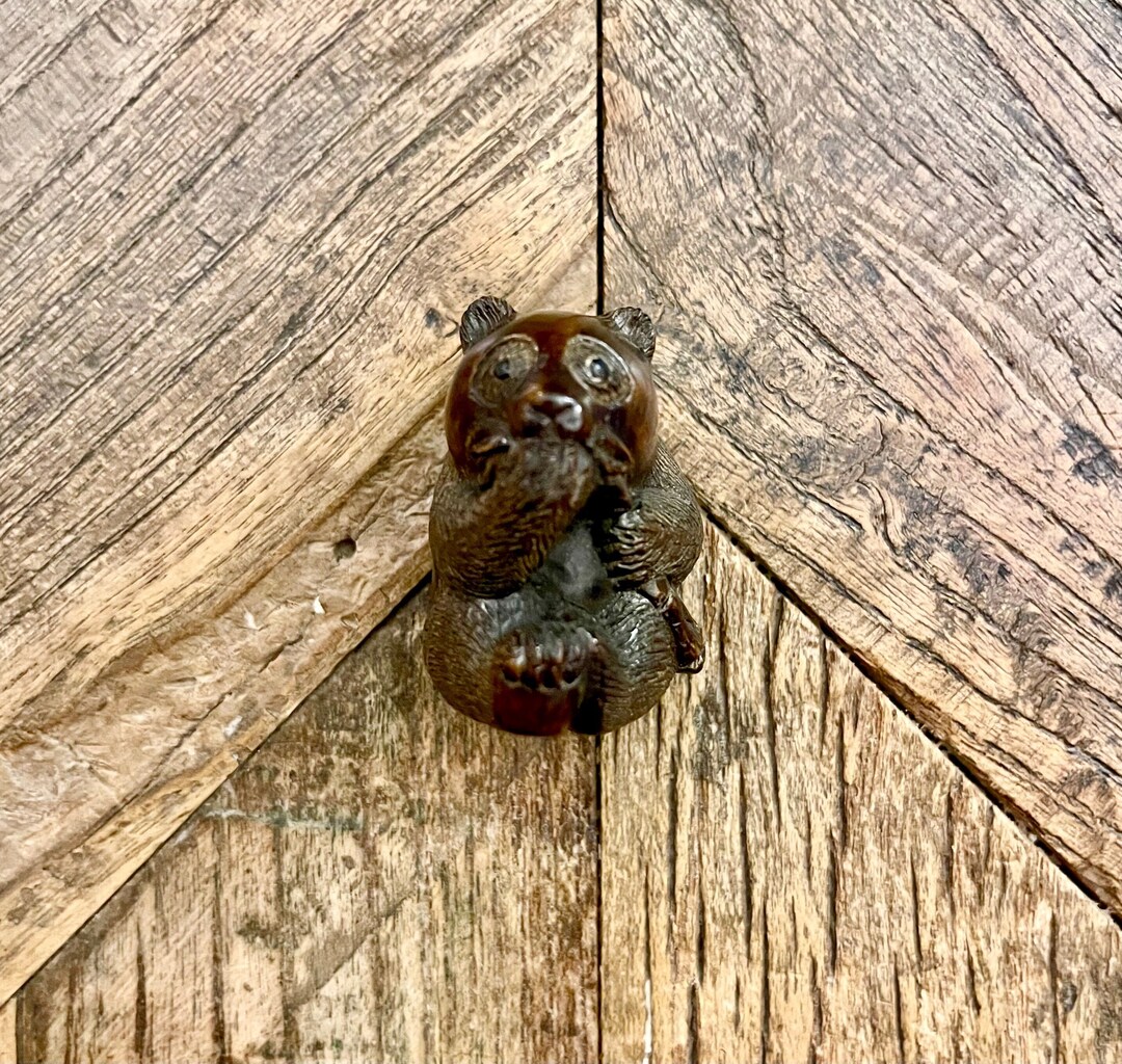 Wooden Netsuke Representing a Panda - Antique - Etsy