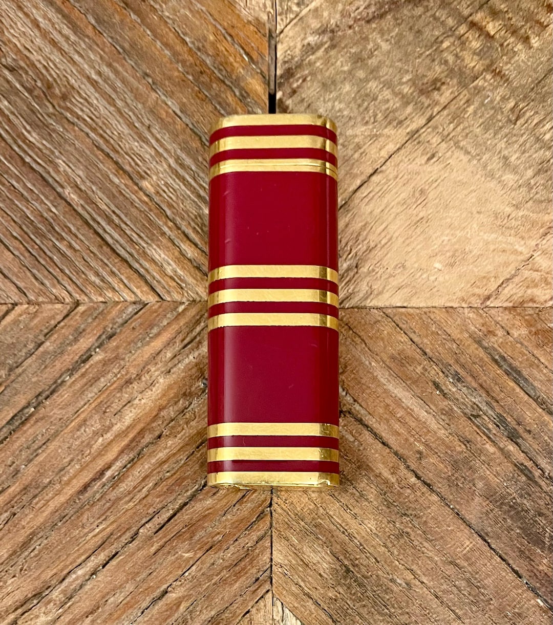 Cartier Lighter, Red Laquer & Gold-plated Horizontal Line Design ...