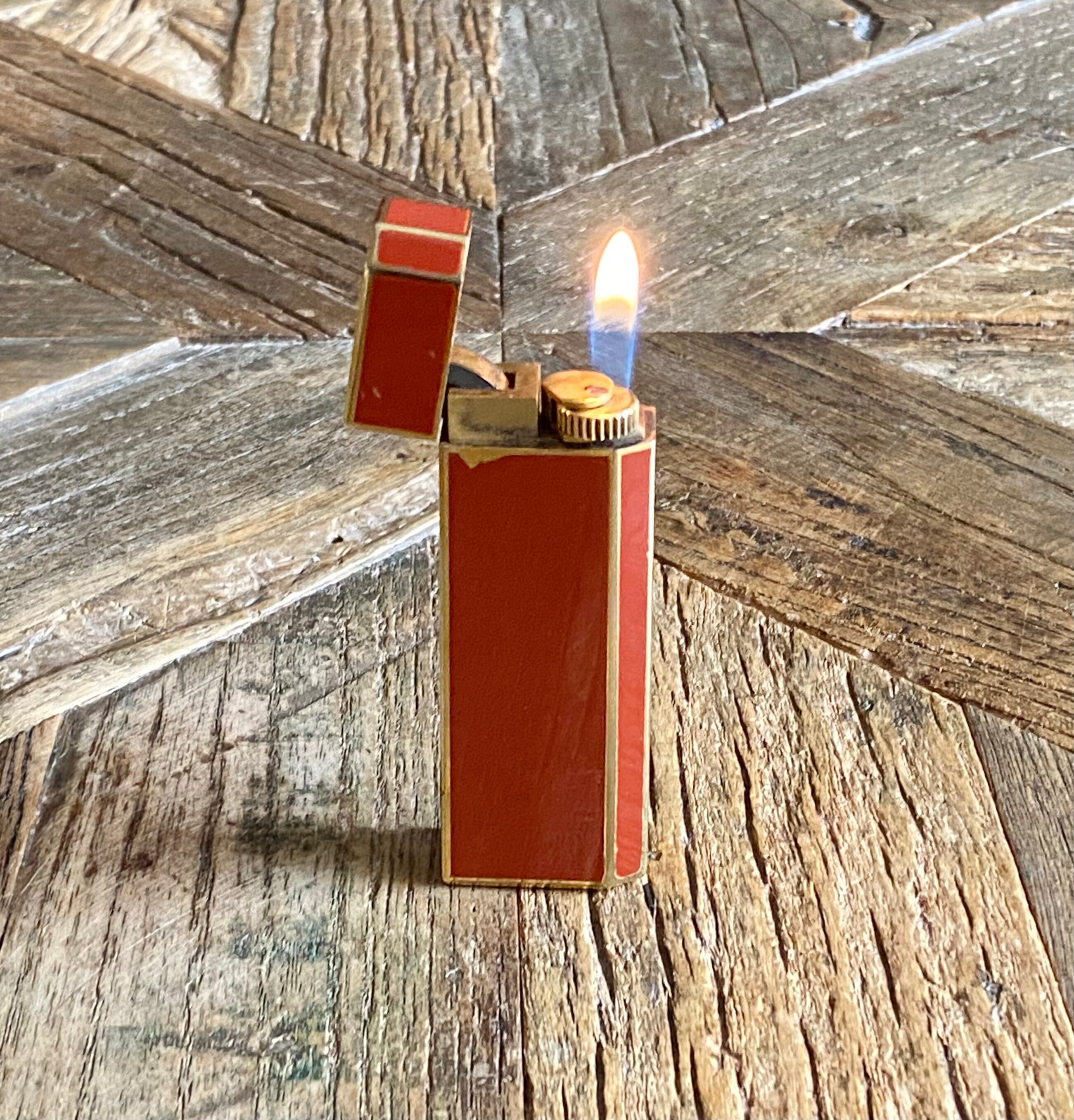 Cartier Lighter Hexagonal Series Red-orange Chinese Lacquer - Etsy