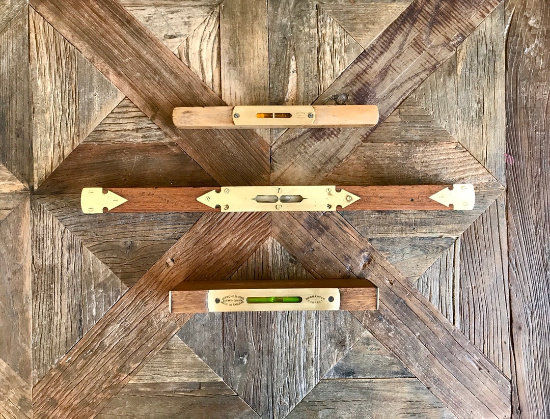 Antique Carpenter's Wooden and Copper Level-meters - Etsy