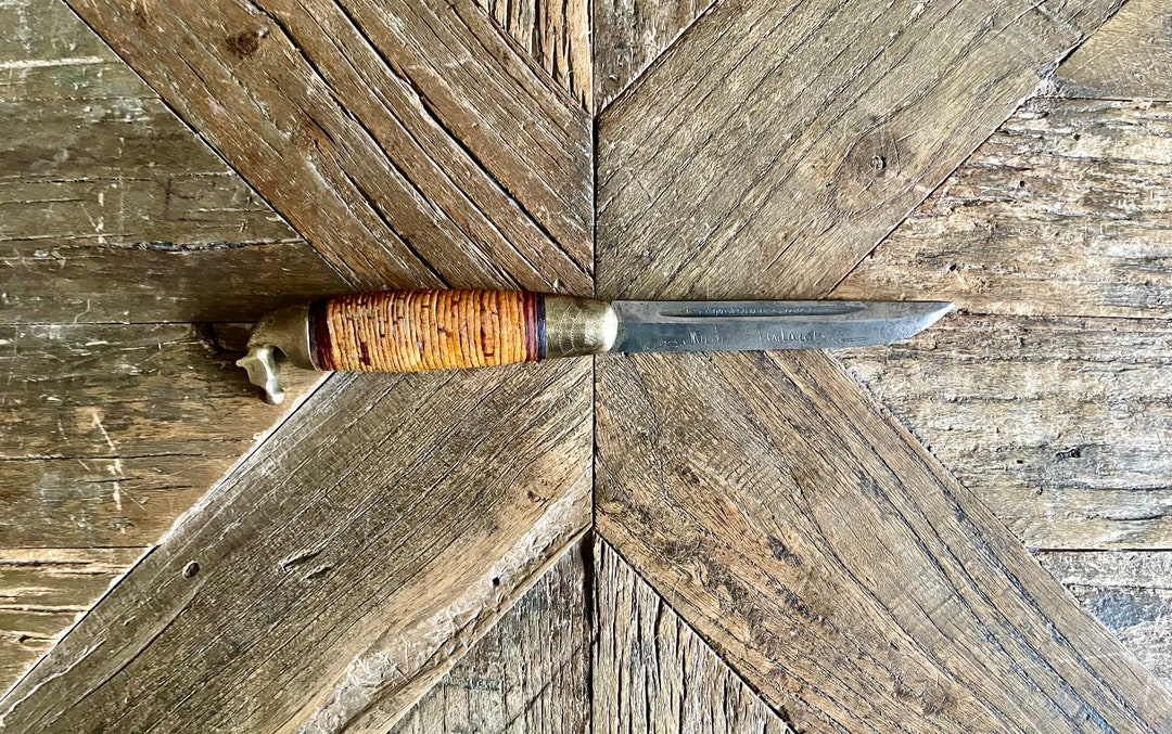 Traditional Puukko Finnish Knife, With a Copper Horse Head and Wooden ...