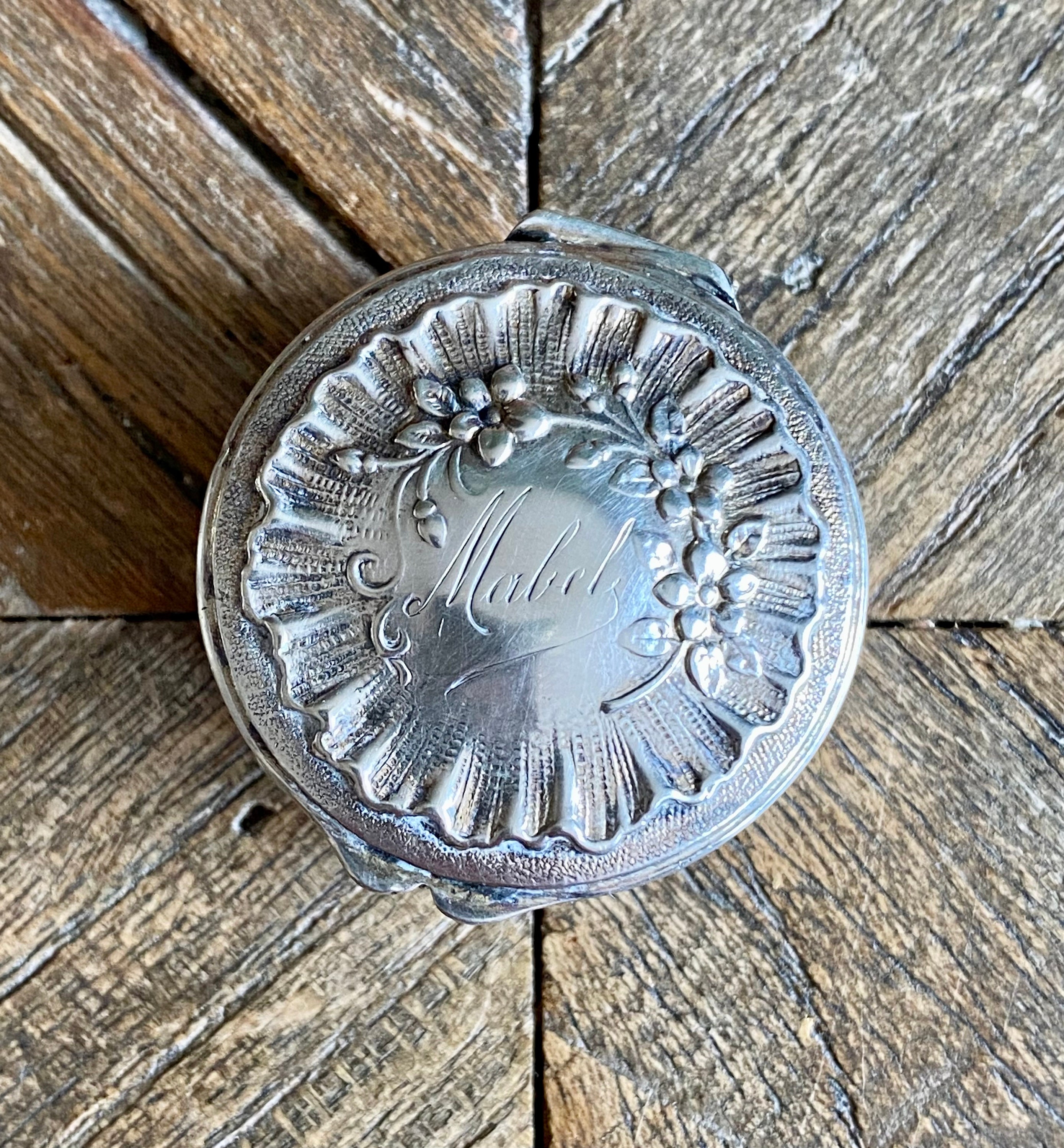 Two Antique Pill Boxes in Embossed Silver - Etsy