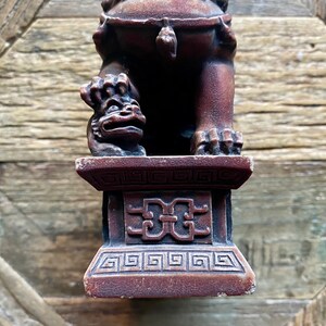 Pair of Chinese Fô - Foo Dogs Made of Brown Glazed Ceramic - Etsy