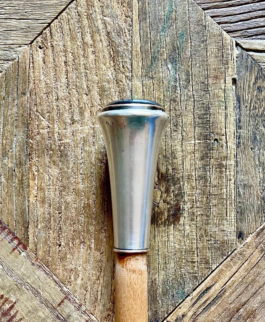 Walking Cane With a Bamboo Barrel and a Silver Milord Knob Mounted With ...