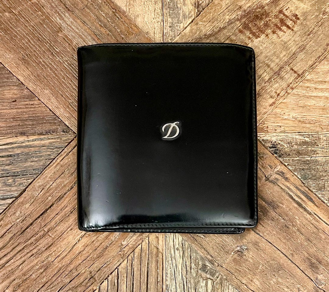 S.T. Dupont Black Leather Wallet - Vintage - Etsy