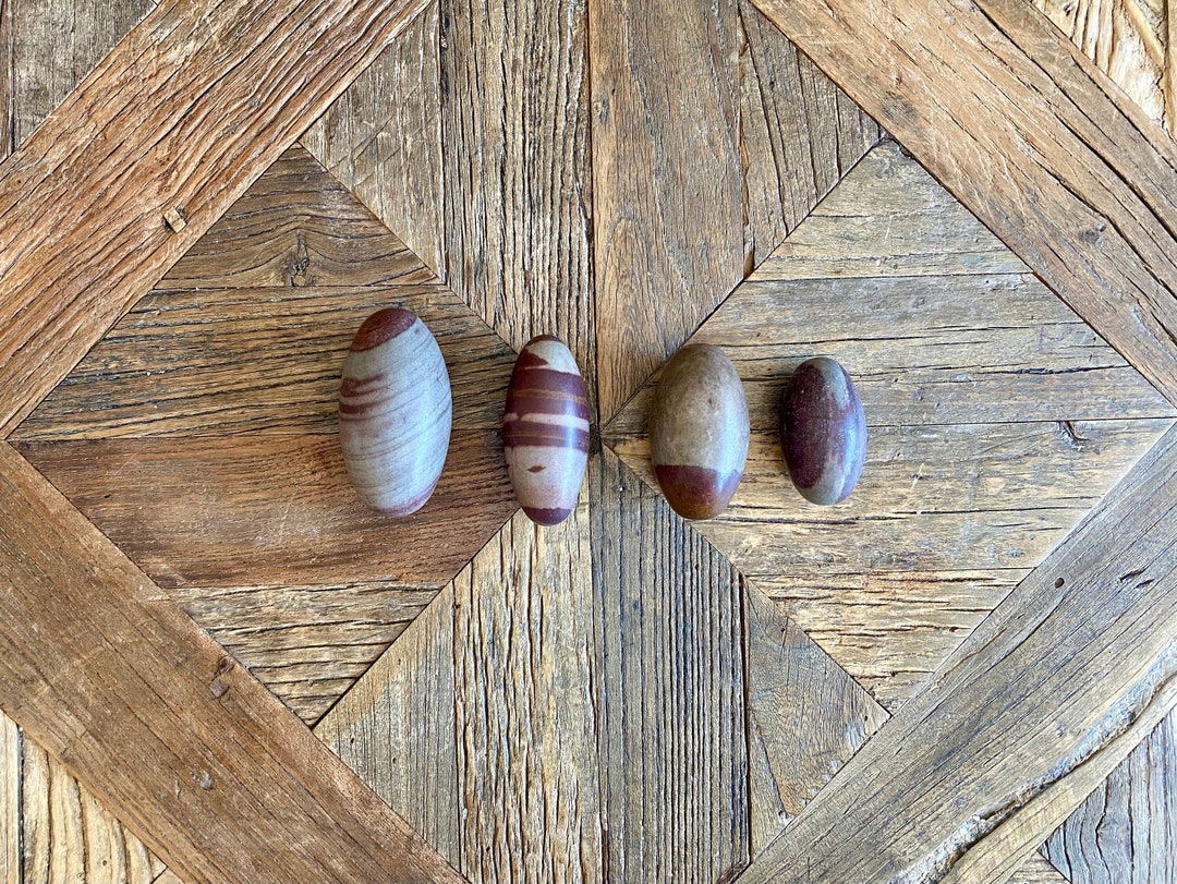 A Suite of 4 Small Shiva Lingam, Symbol of the God Shiva (highest 8 Cm ...