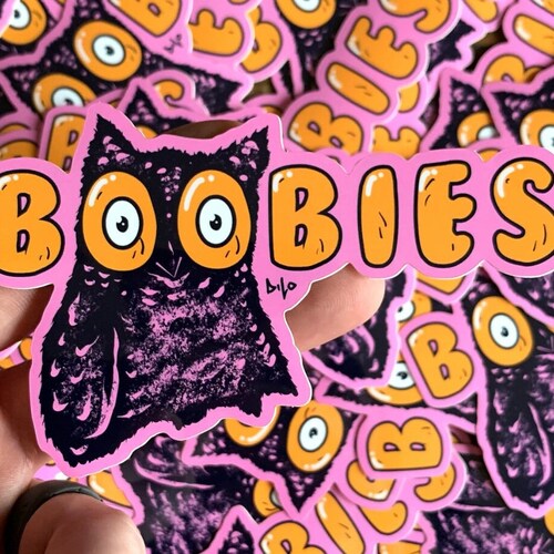 BOOBIES Sticker Collectible Retro Style Funny Decorative - Etsy