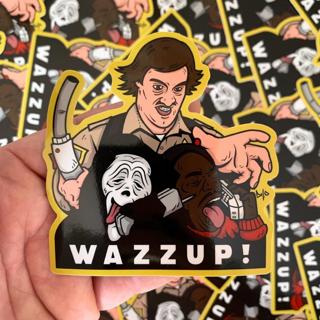 Scary Movie Wazzup Sticker Funny Horror Movie Decor Sticker Slaps - Etsy