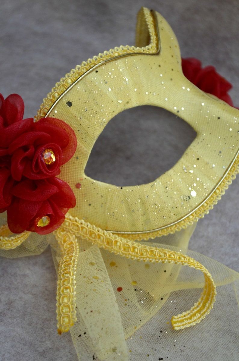 Belle, Beauty and the Beast Masquerade Ball, Handmade Paper-mache Mask ...