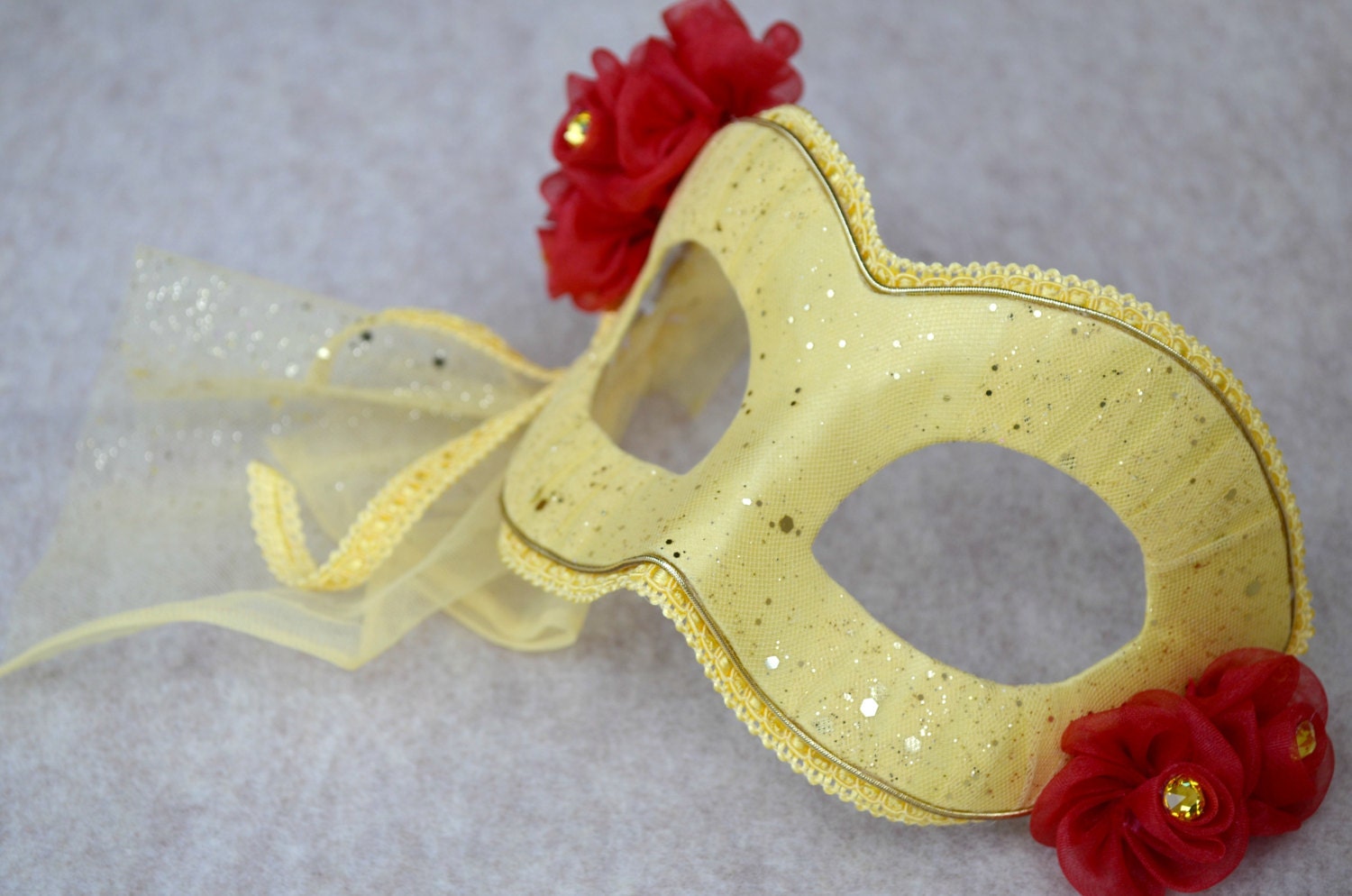 Belle, Beauty and the Beast Masquerade Ball, Handmade Paper-mache Mask ...