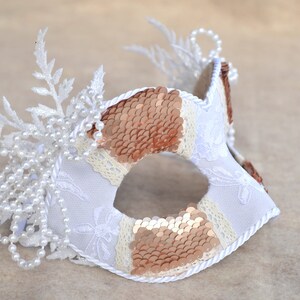 Jane Foole, Handmade Paper-mache Masquerade Mask; New Year Party; White ...