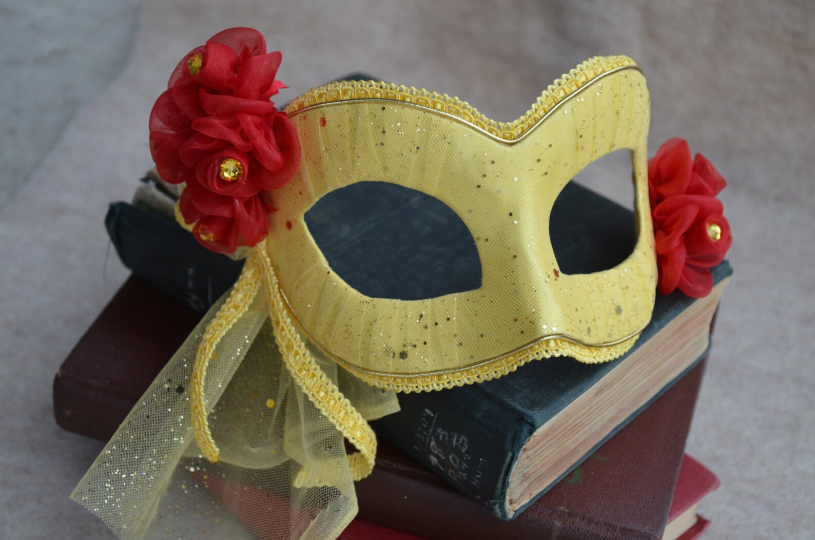 Belle, Beauty and the Beast Masquerade Ball, Handmade Paper-mache Mask ...