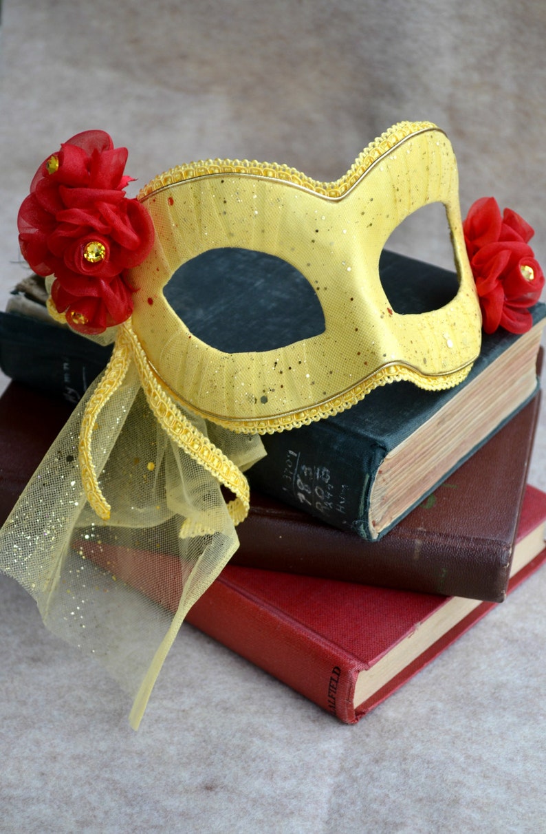 Belle, Beauty and the Beast Masquerade Ball, Handmade Paper-mache Mask ...