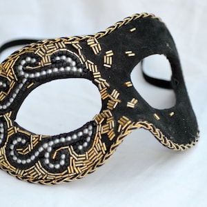 Osiris, Hand-beaded Masquerade Ball Mask, Theatre Egyptian God of ...