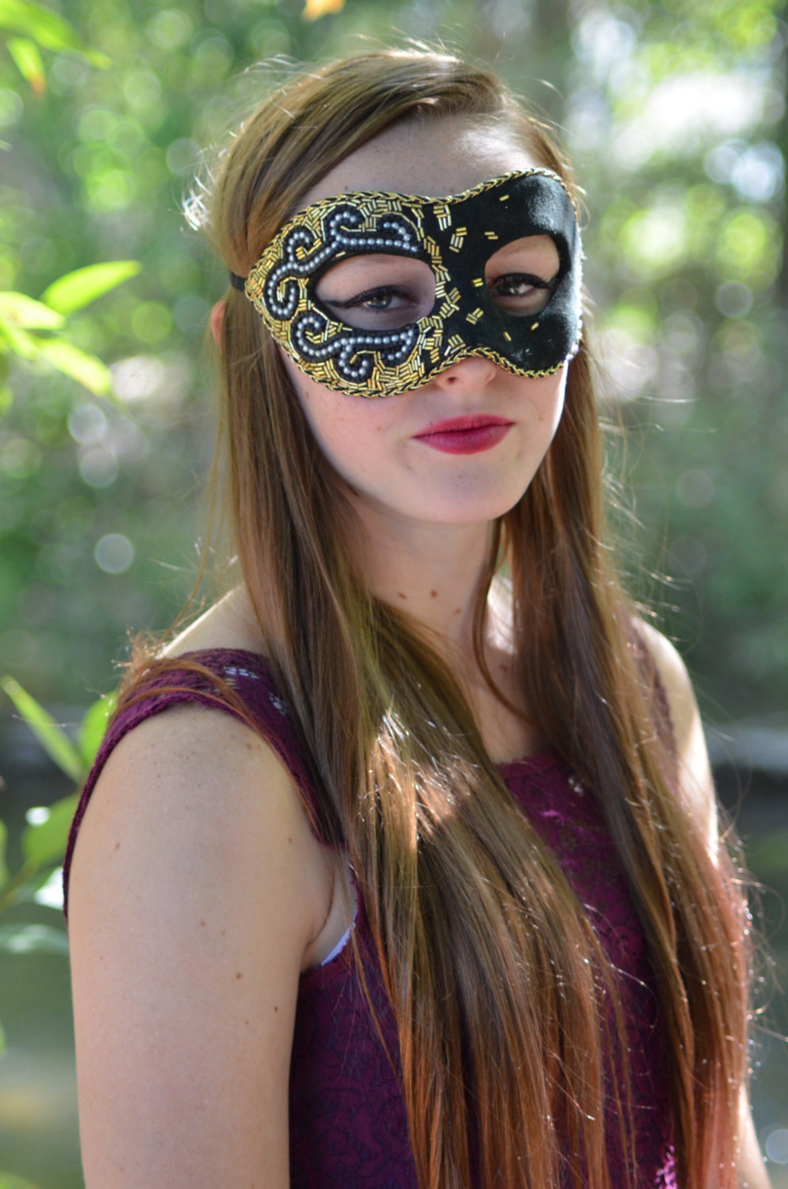 Osiris, Hand-beaded Masquerade Ball Mask, Theatre Egyptian God of ...