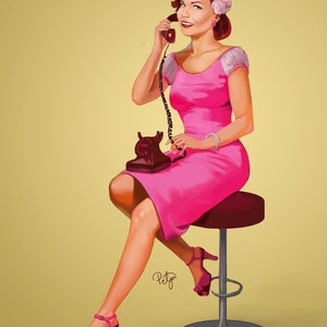 Custom Pinup Digital Painting - Etsy
