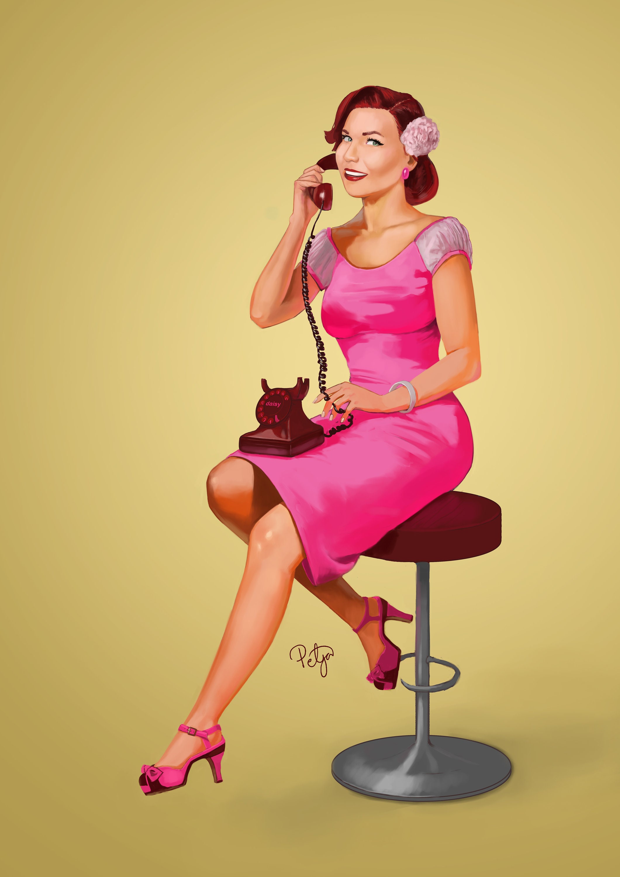 Custom Pinup Digital Painting - Etsy