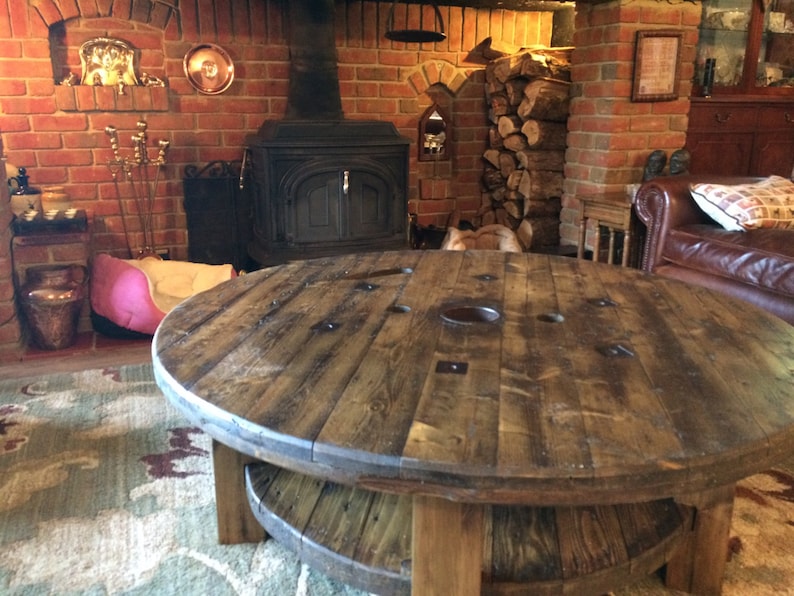 Cable Drum Coffee Table Handmade Reclaimed | Etsy