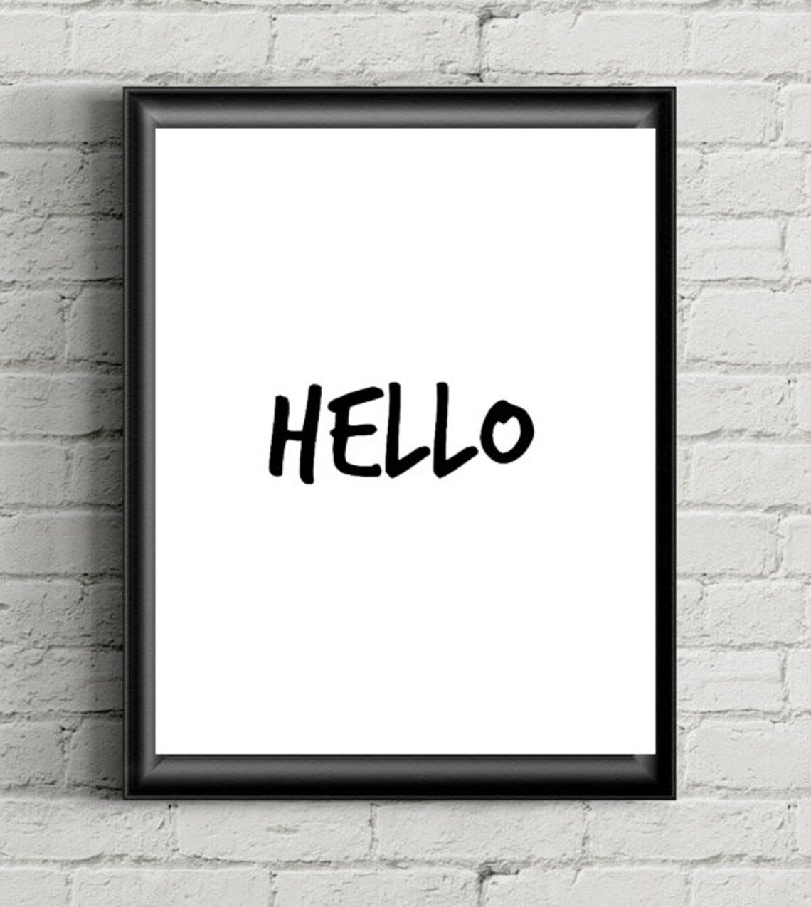 Hello Wall Print/simple/black/white/wall Art/art - Etsy