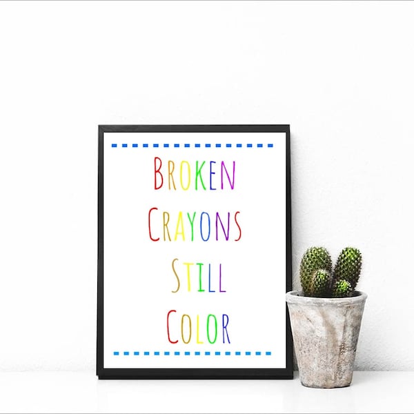 Broken Crayons Still Color Print - Etsy