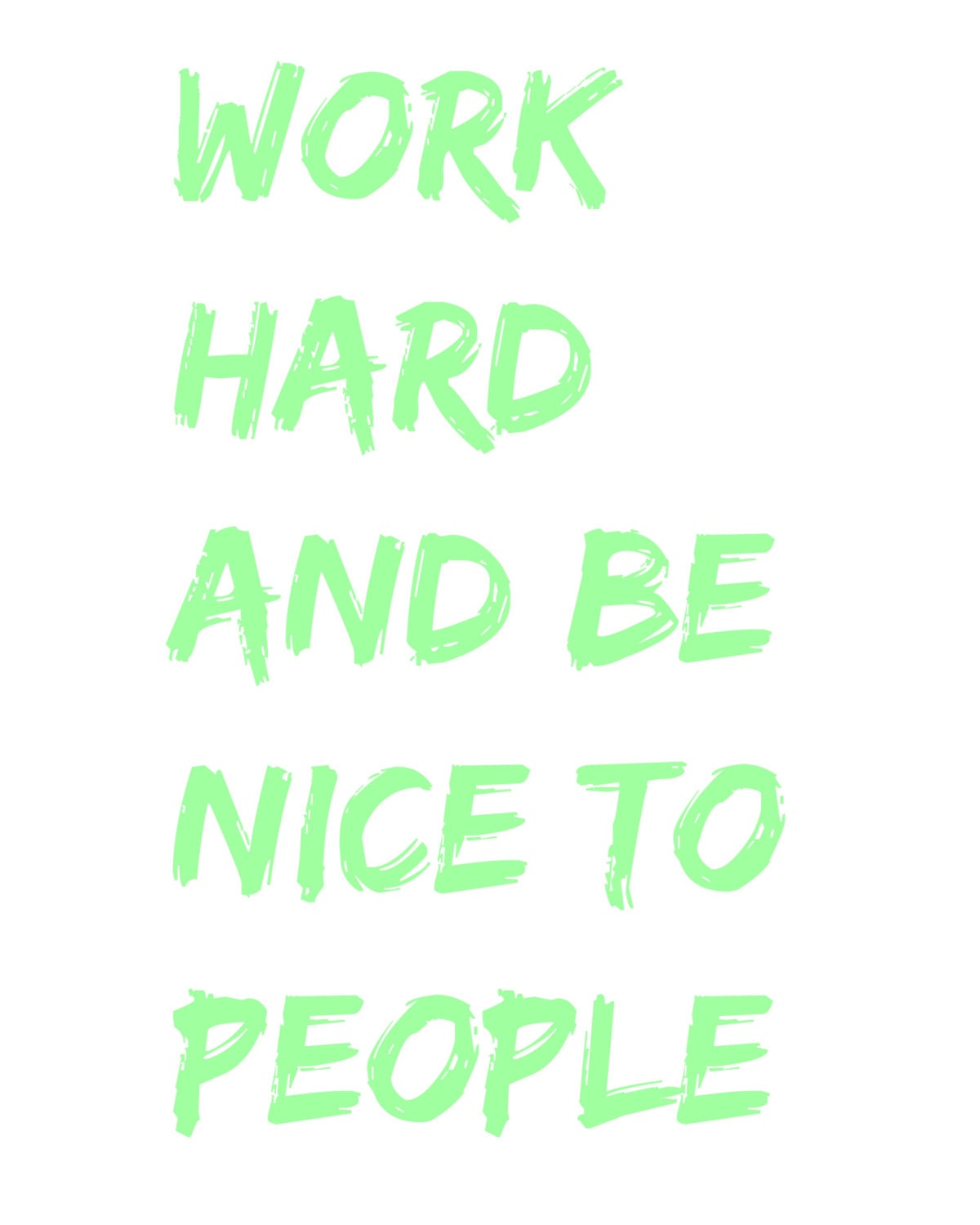 Work Hard Wall Print/blue/green/pink/simple/wall Art/print/download - Etsy