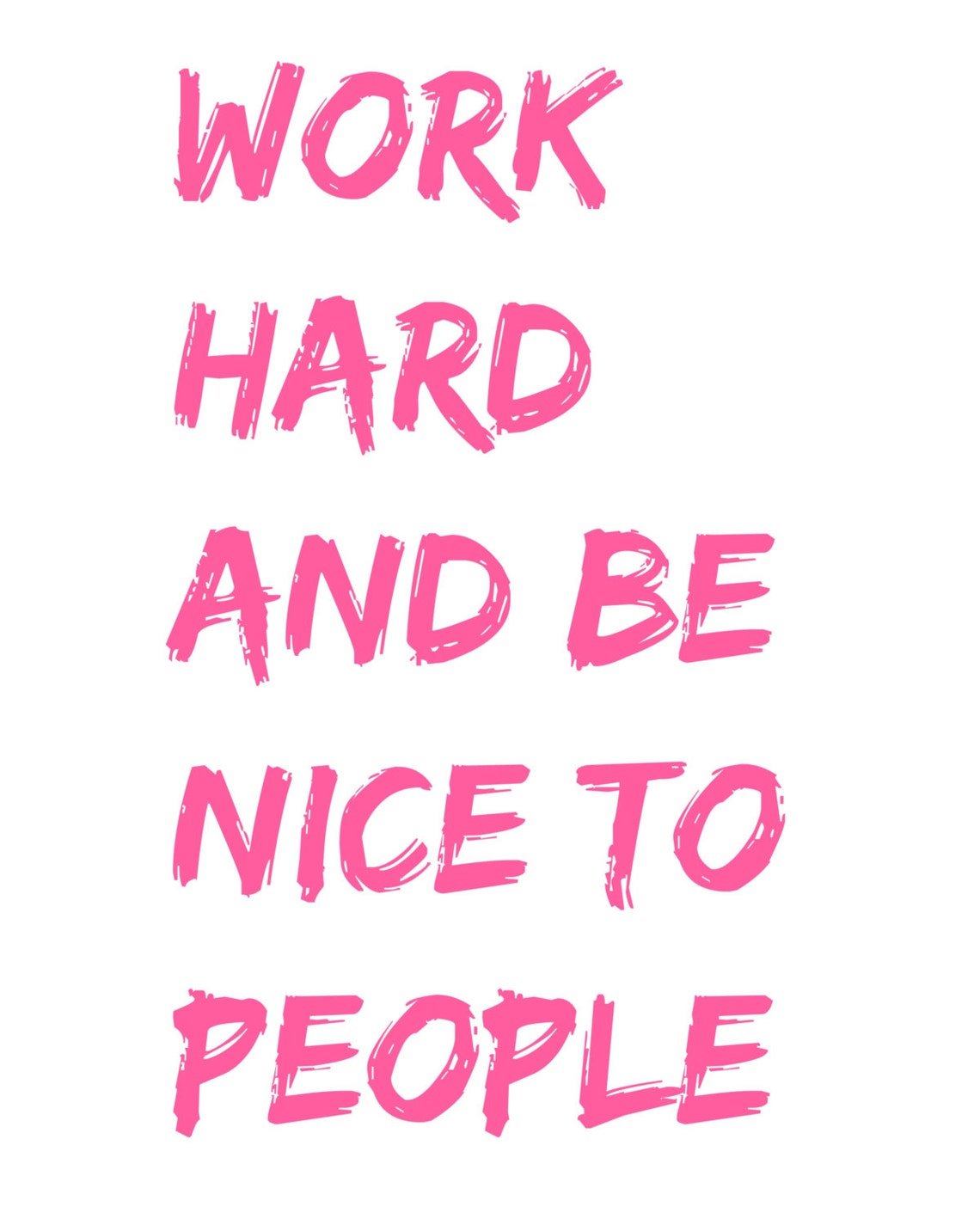 Work Hard Wall Print/blue/green/pink/simple/wall Art/print/download - Etsy