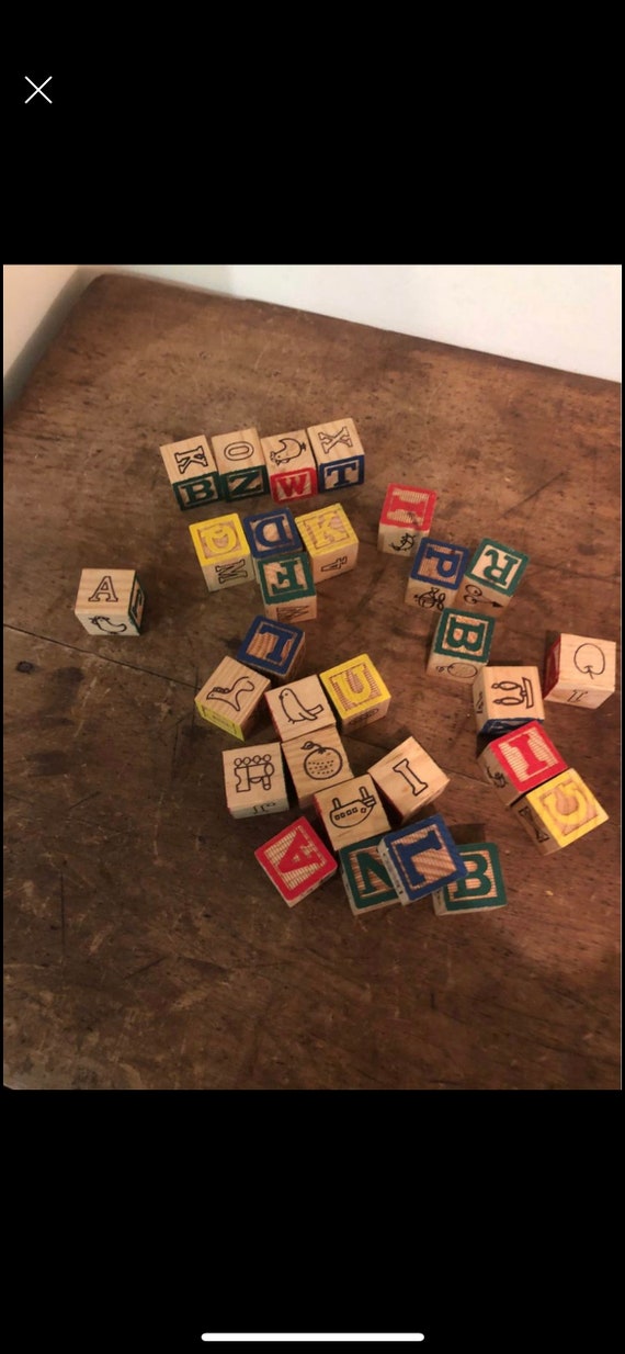 Wooden Toy Alphabet Blocks 29 Blocks in All | Etsy