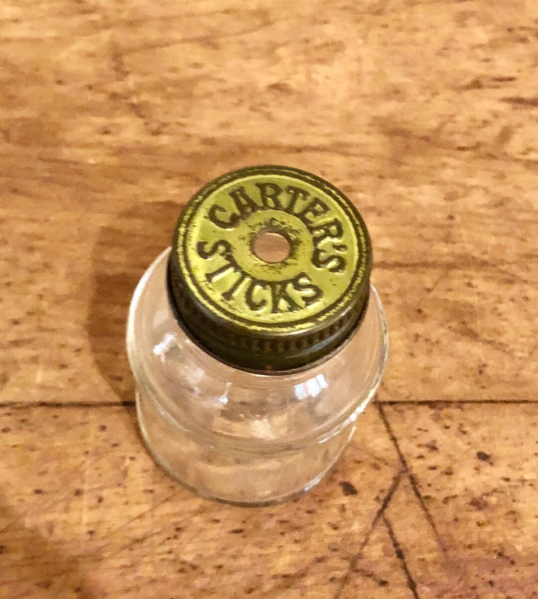 Vintage Carters White Paste Jar Applicator Stick Hazel Atlas Glass ...