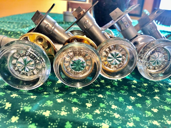 Vintage Glass Doorknobs With Mercury Bullet Center Art Deco - Etsy