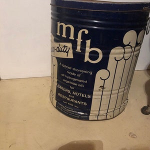 X Large Wesson Oil Snow Drift MFB Can Tin Heavy Duty Old Vintage 110 LB ...