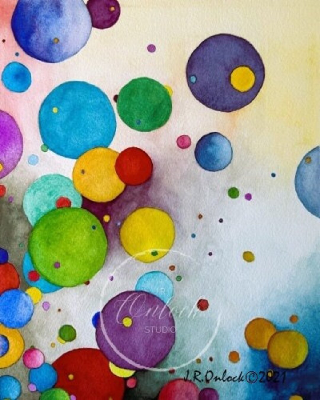 Digital, Orbital Color Burst, Open Edition From an Original Painting ...
