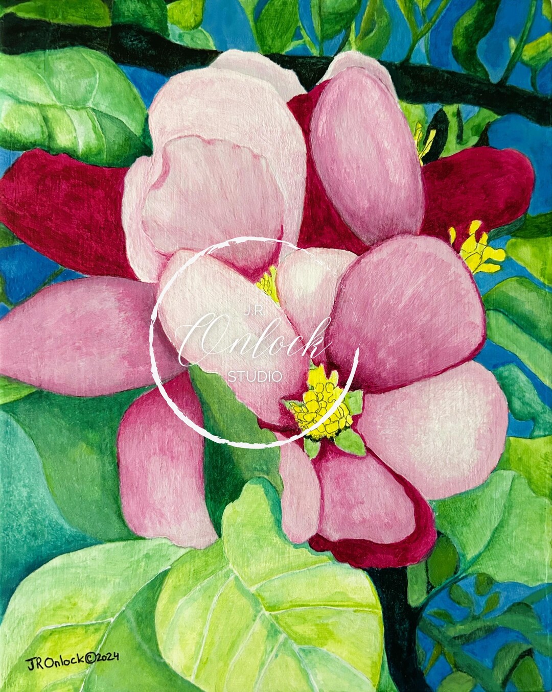 Pink Magnolia, Original Painting, See Separate Listings of the Digital ...