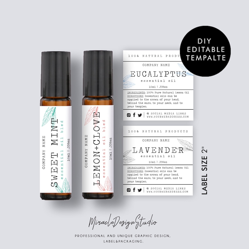 Roller Bottle Labels - Etsy