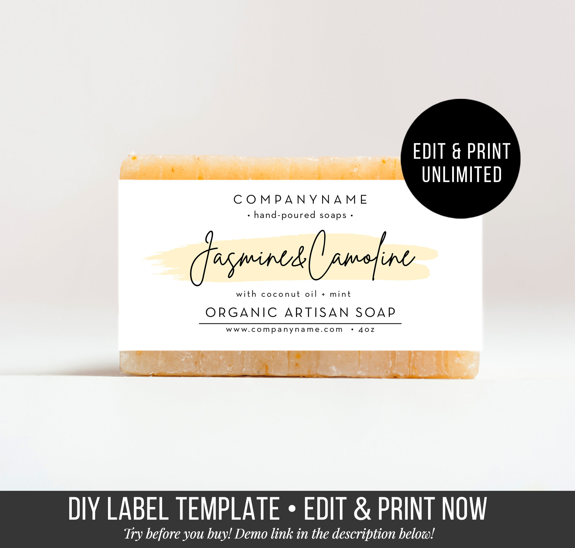 Craft Soap Editable Label Template DIY Custom Soap Label - Etsy
