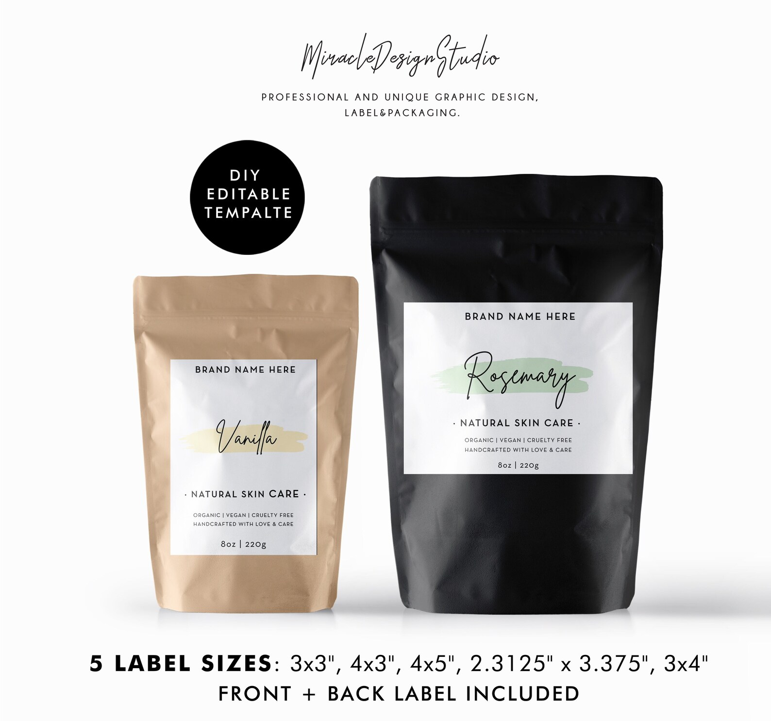 Editable Pouch Label Templates, DIY Custom Label, Color Bath Soak ...