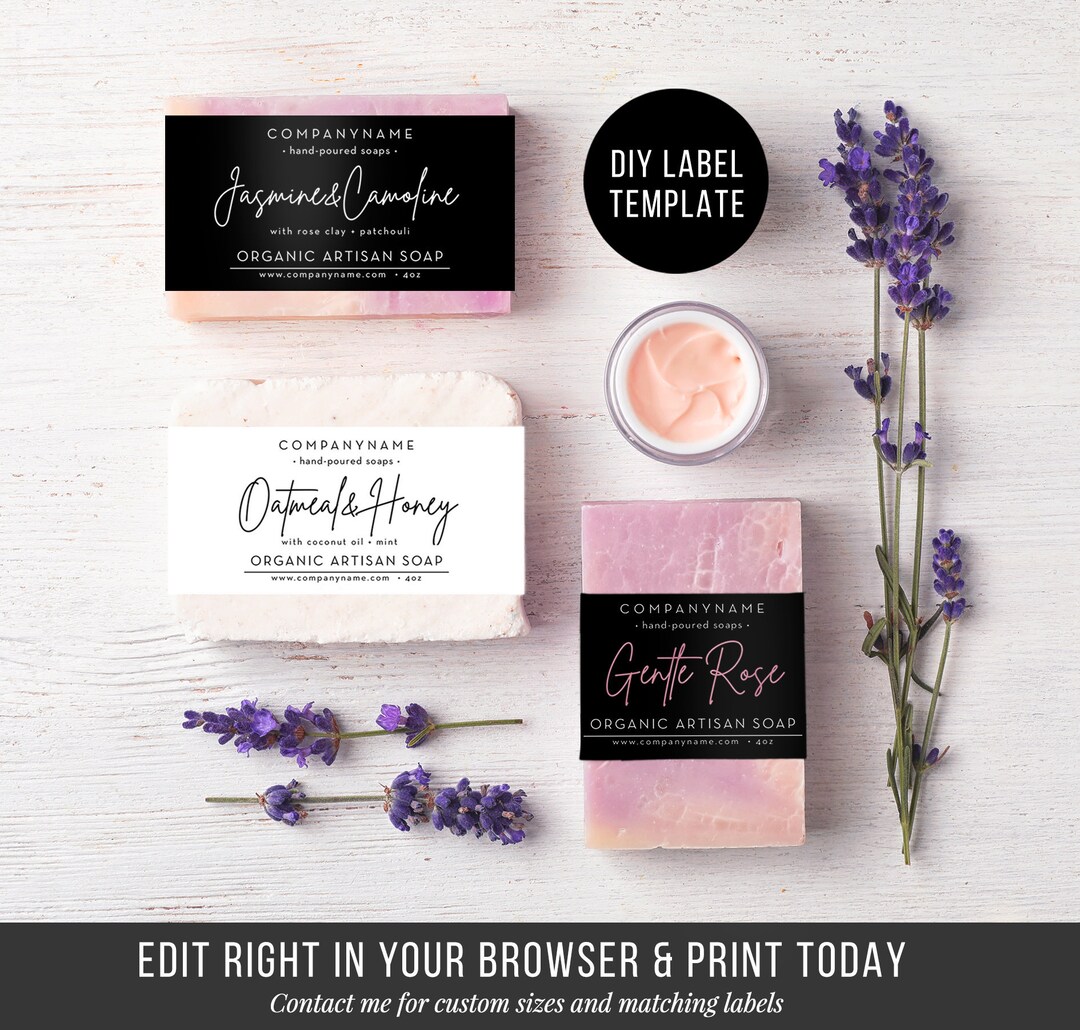 DIY Printable Soap Labels Editable Label Template Custom - Etsy