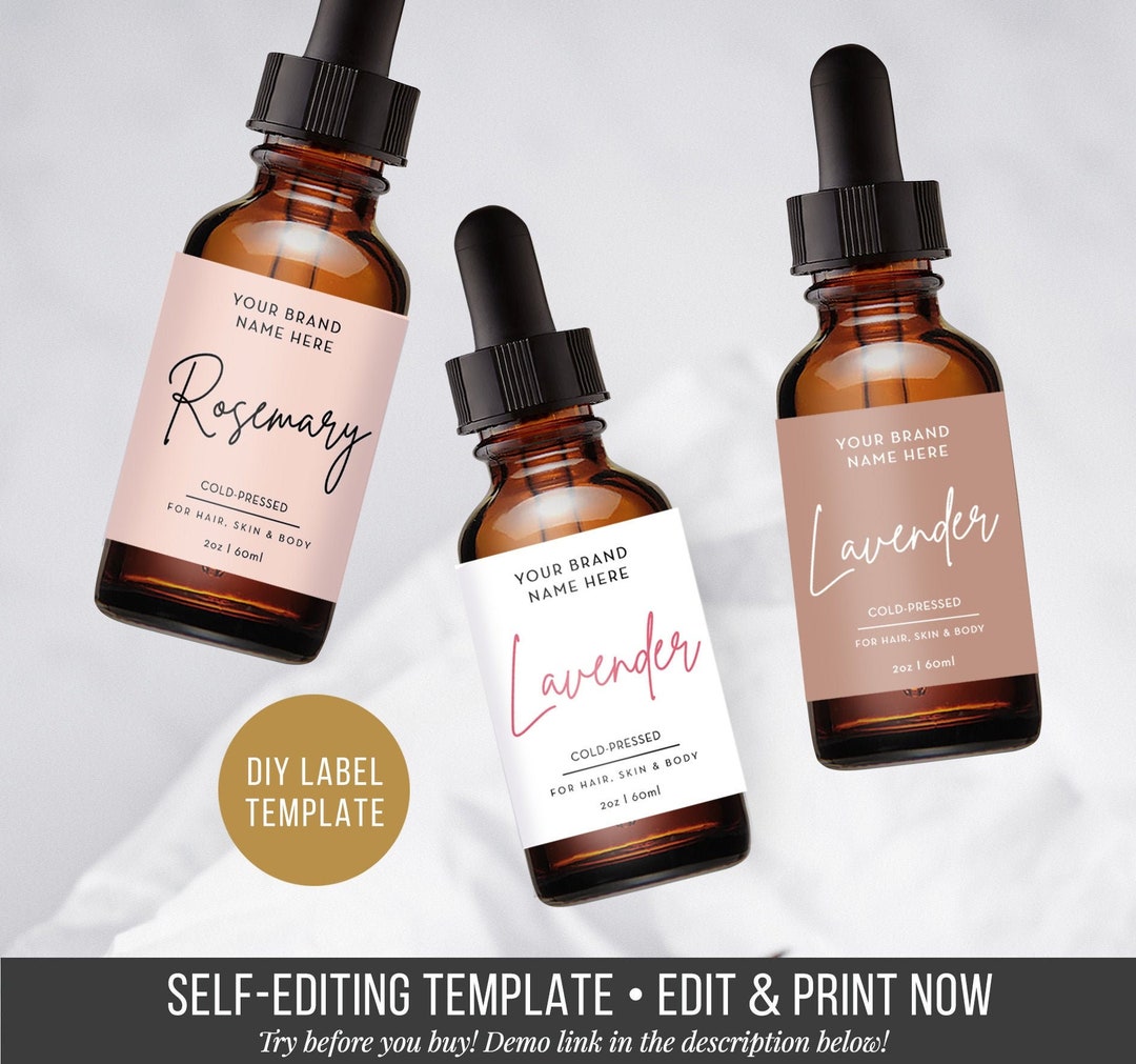 DIY Label Bottle Label - Custom Product Label - Editable Label Template ...