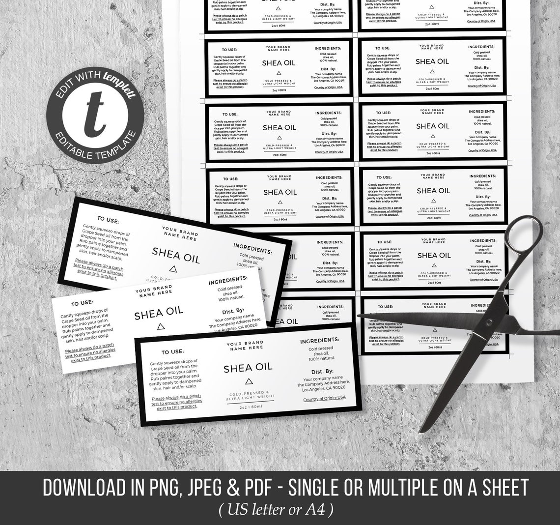 Editable Product Label Dropper Label Label Template | Etsy