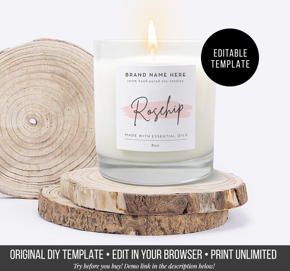 DIY Candle Label Template Editable Candle Label Custom - Etsy