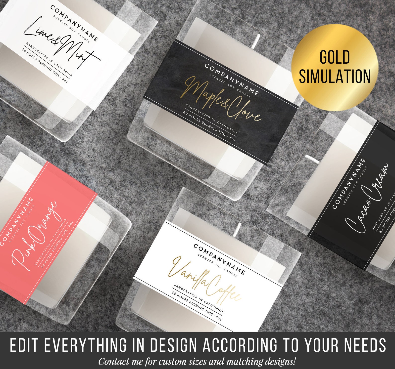 DIY Candle Label DIY Template Editable Product Label Custom - Etsy