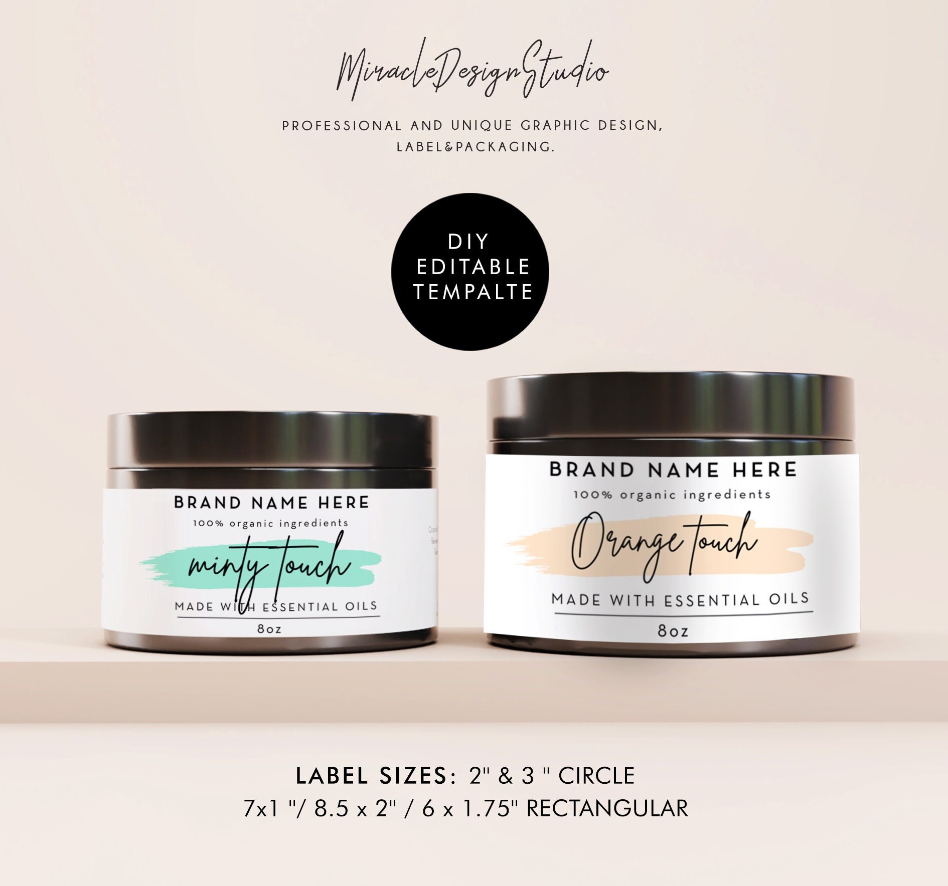 DIY Label Templates Editable Body Product Labels Wrap Around - Etsy Canada