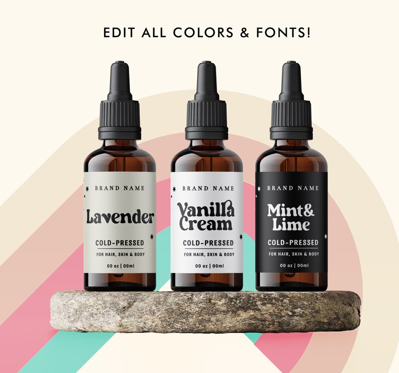 Editable Vintage Label Template, DIY Retro Bottle Label Design, Custom ...