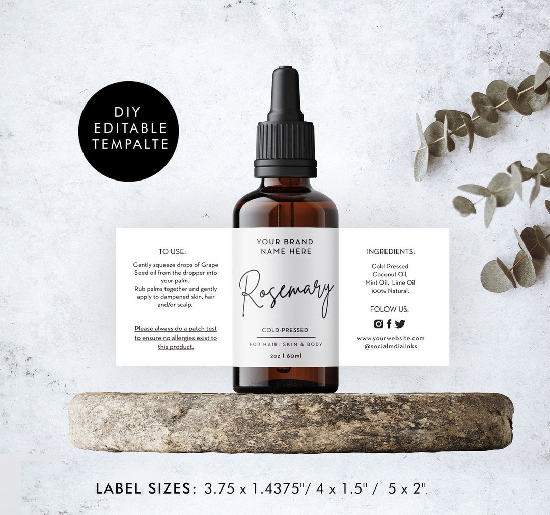 Custom Product Label Editable Label Template Stylish - Etsy