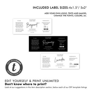 DIY Editable Label Template, Custom Product Label, Stylish Dropper ...