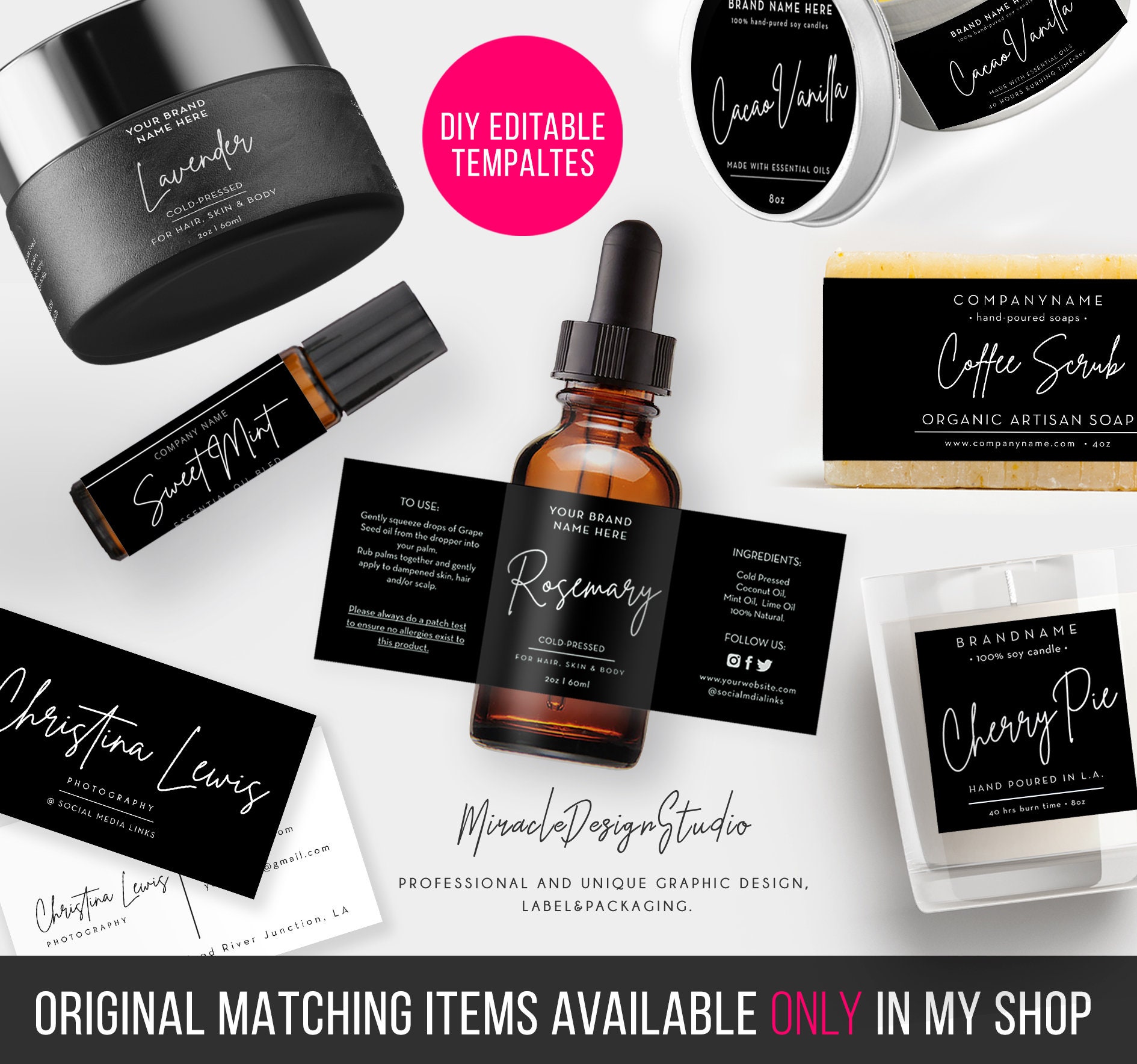 Editable Body Product Label DIY Label Template Wrap Around - Etsy