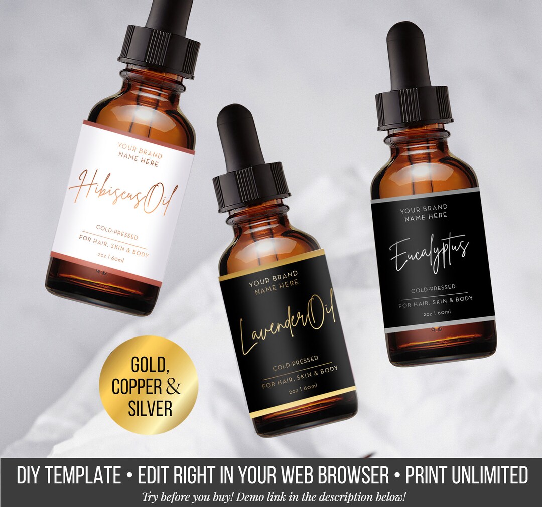Editable Product Label Stylish Essenial Label Design DIY - Etsy